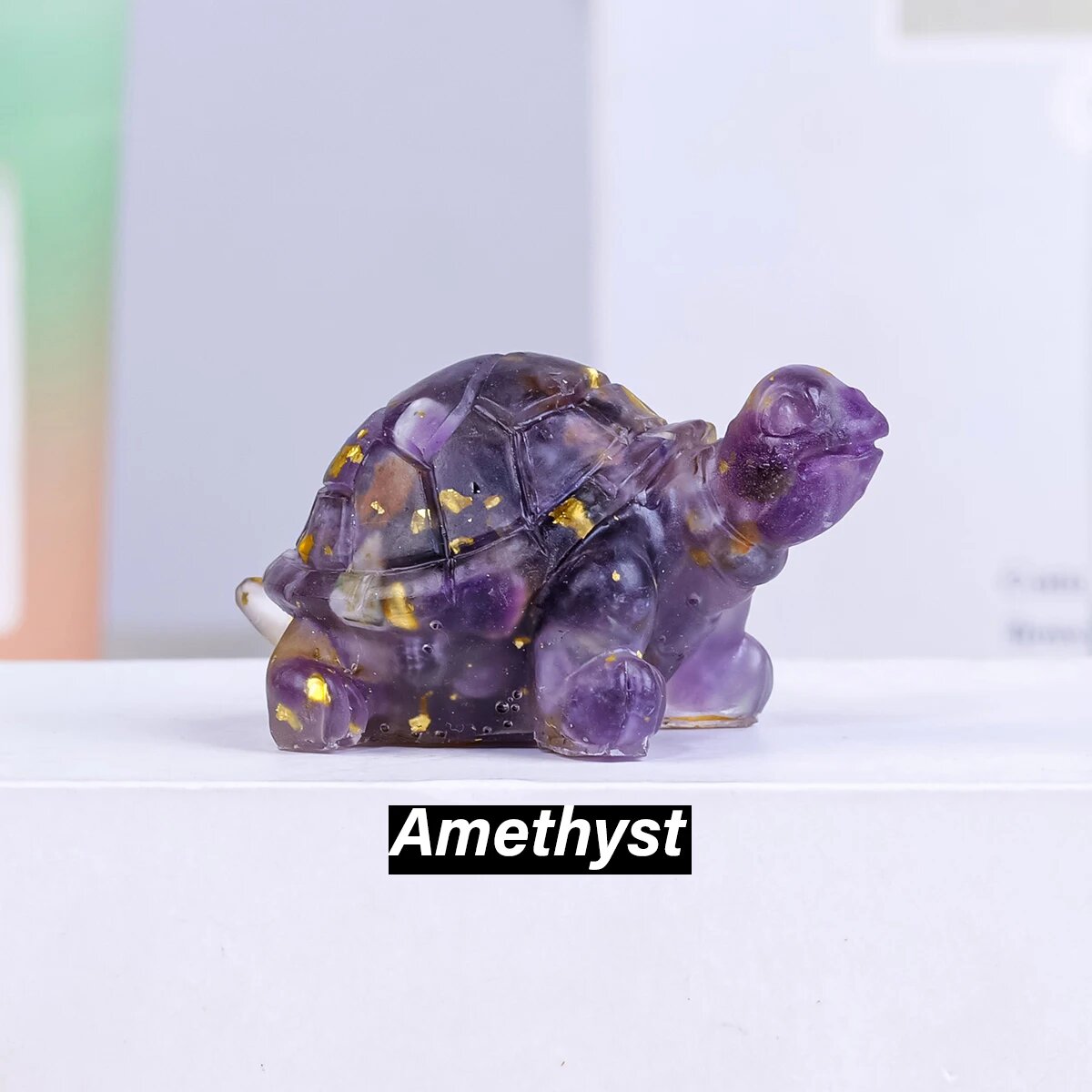 Фиолетовая хрустальная статуэтка черепахи Аметист