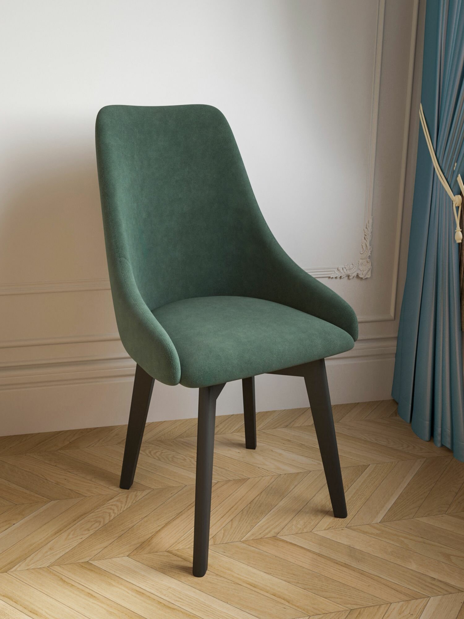 Стул обеденный Хэнк Катания Велюр изумруд