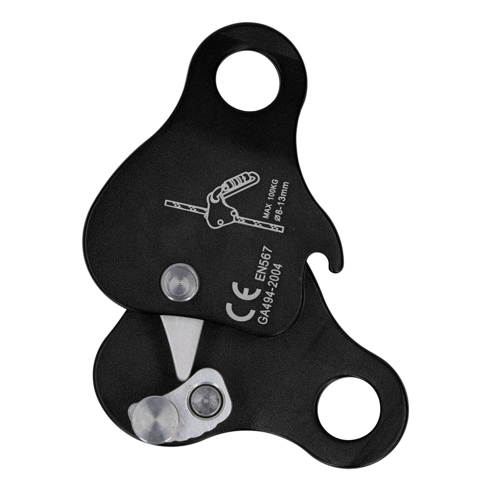 8-13 мм алюминиевый сплав, захват для альпинистской веревки, самоблокирующийся стопор для альпинистской веревки для альпинизма на открытом воздухе, черный