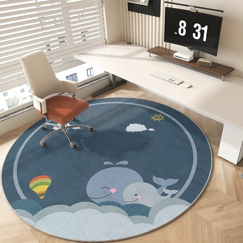 Защитный коврик, 1x1 м, круглый, антискользящий, безворсовый, полиэстер