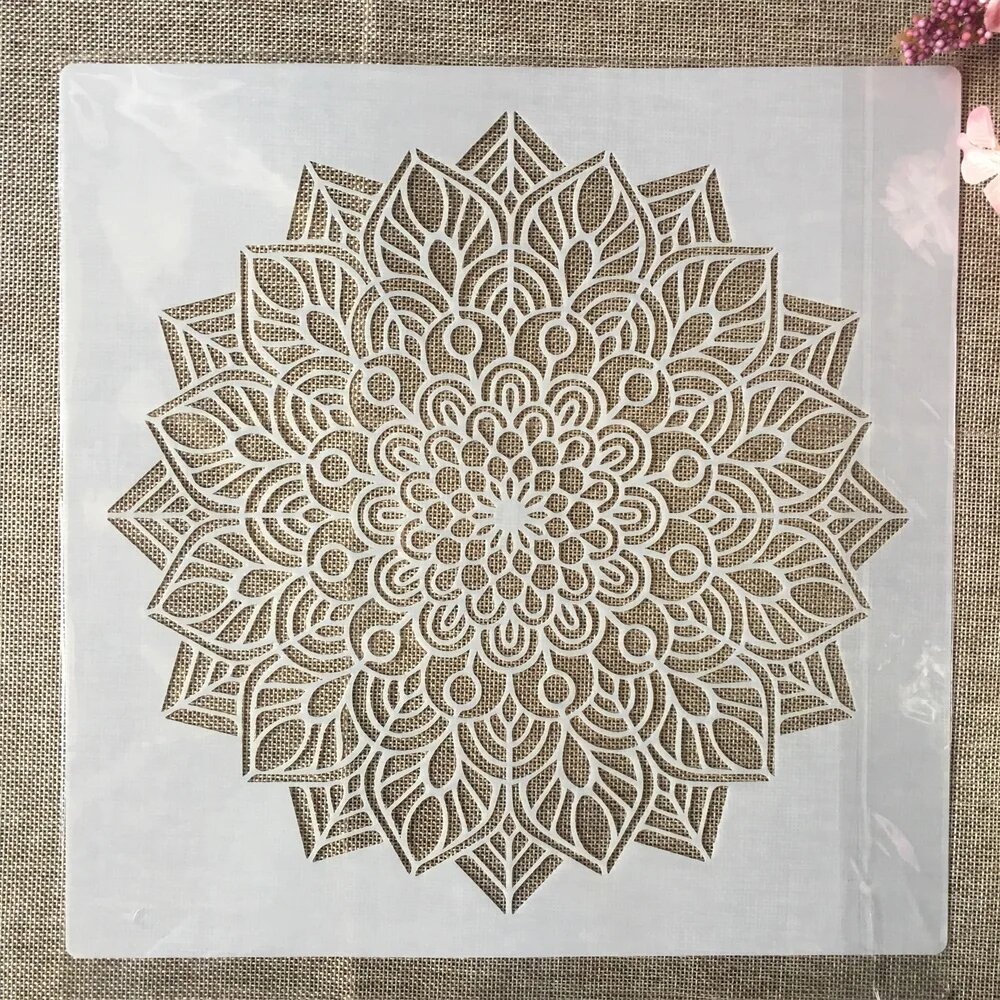 Пластиковый трафарет TIAMECH Мандала сердце 30*30 см