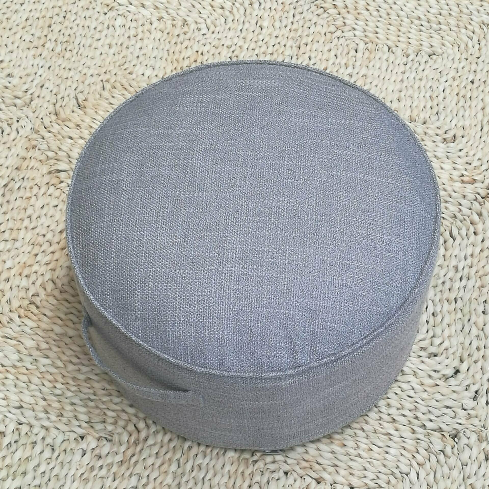 Табурет-футон Amadora, овальный, серый, нагрузка до 200 кг, рогожка