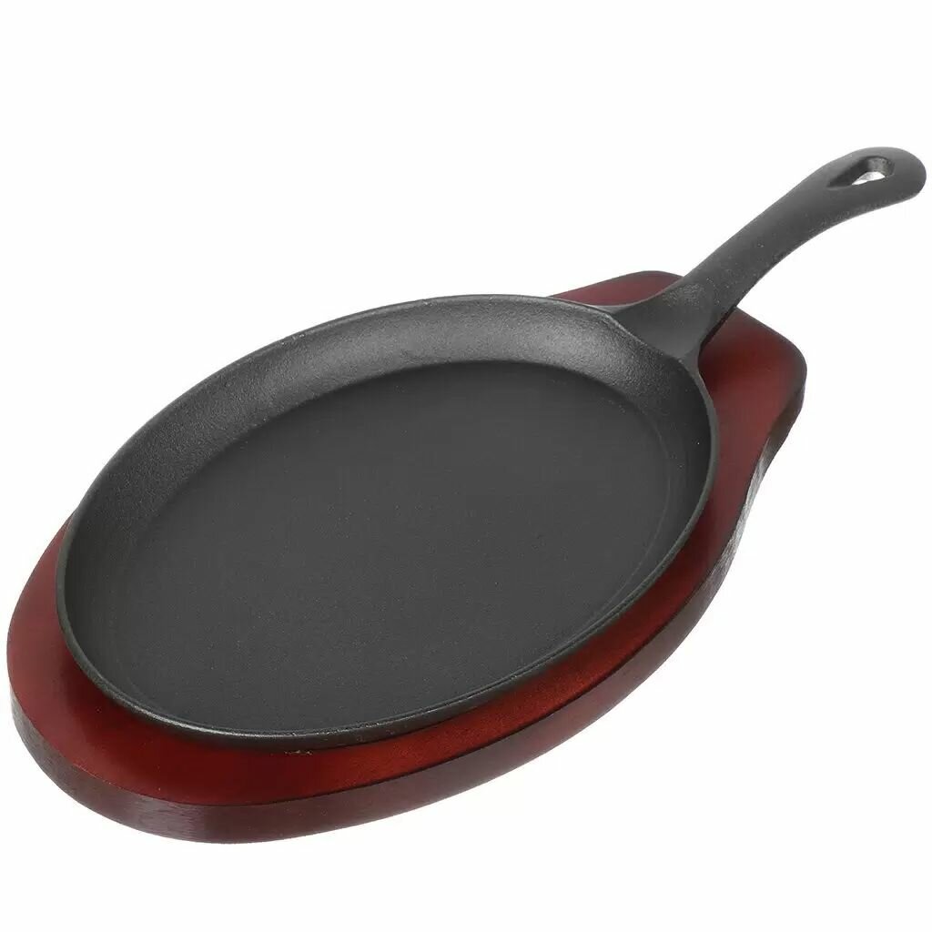 Сковорода КНР из чугуна, 26х18,5х2 см, с подставкой