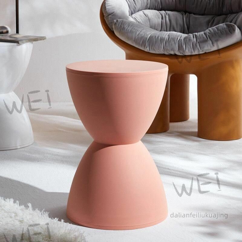 Скандинавский дизайнерский табурет, креативный сменный стул для обуви, утолщенный пластиковый круглый чайный столик