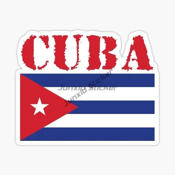 Креативная наклейка из ПВХ с флагом Кубы CU для украшения ноутбука, кемпера, фургона, I, 10cm