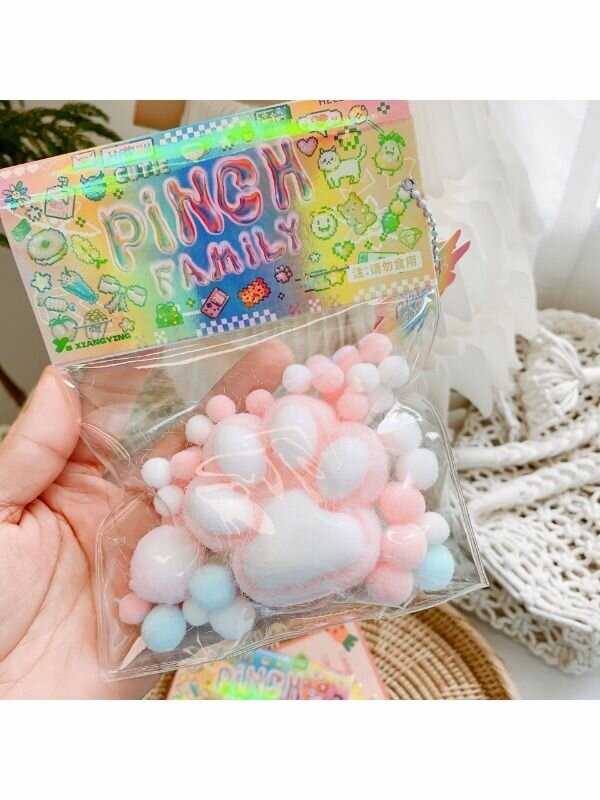 Антистрессовая игрушка, кошачья лапа, пушистый флис, медленно возвращается в форму, squeezer, сюрпризный набор