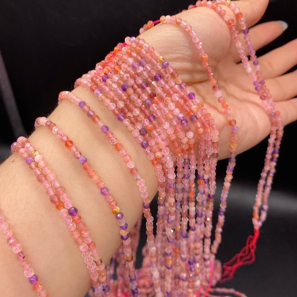 Бусины натуральные розовые Ametrine 3 мм