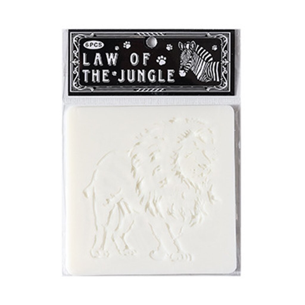 6 Шт Трафарет на тему Зоопарка, Выдалбливают Трафареты для Рисования, Журнальные Трафареты, Трафарет для Рисования в Альбоме для Вырезок