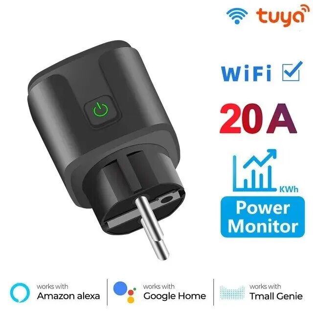Умная розетка Tuya WiFi 20А black