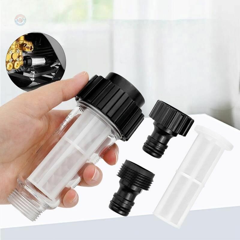 Фильтр для мойки высокого давления, грубая очистка с адаптером 3/4, защита насоса Karcher K2-K7 и других АВД, сменный аналог Basic Line 2.642-794, легко промывается