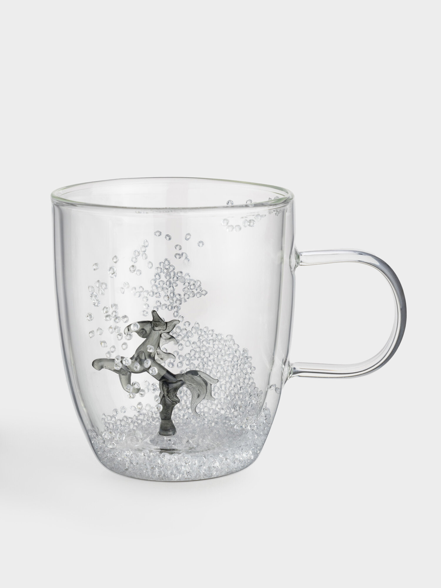 Кружка, 450 мл, стекло Б, с кристаллами внутри, Конь, Air shape