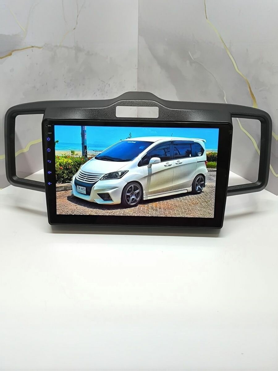 Магнитола Хонда фрид, андроид 2гб+32гб 10 дюймов, IPS экран с разрешением 1280*720 / штатная магнитола Honda Freed (2008-2016) черная рамка