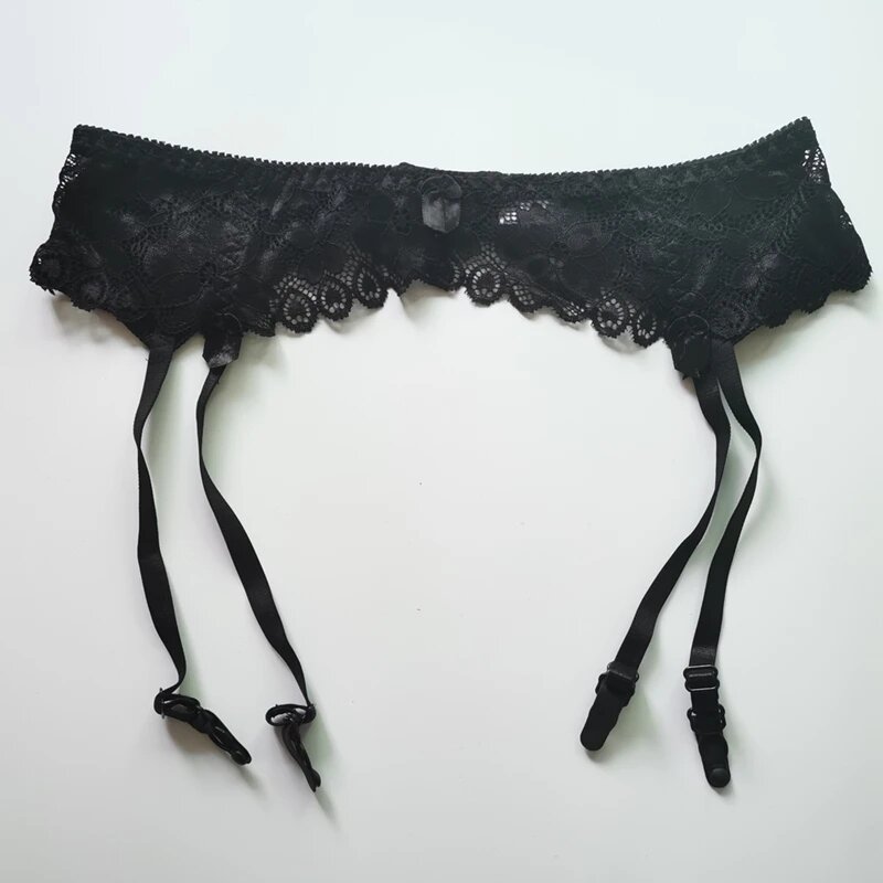 Подвязка для чулок черная/белая/красная/телесная, XL, Черный, Женский