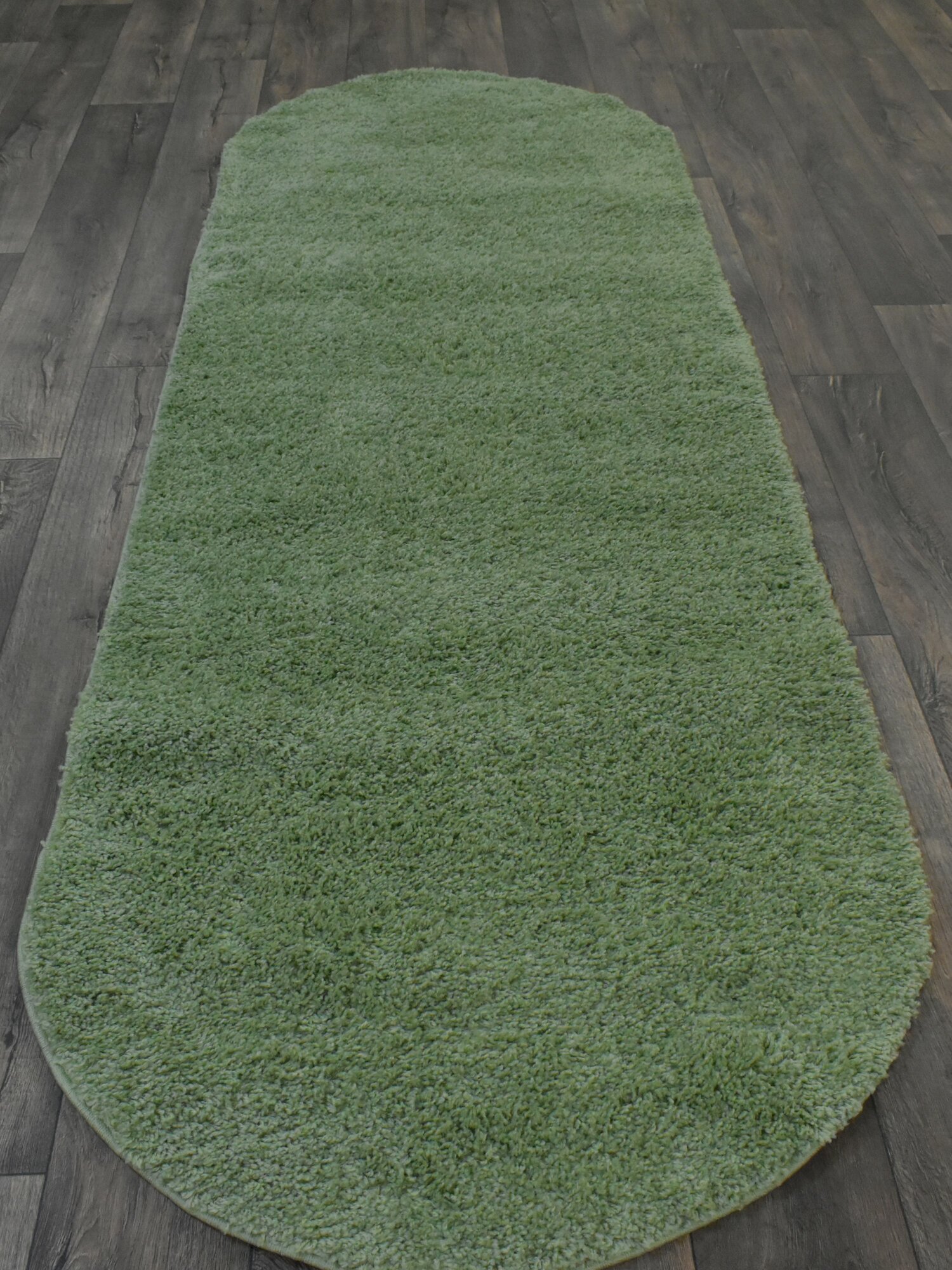 Ковер на пол овальный пушистый, в гостиную, спальню, детскую, Moldabela Shaggy VIVA30, 33900, зеленый, 1*3 м
