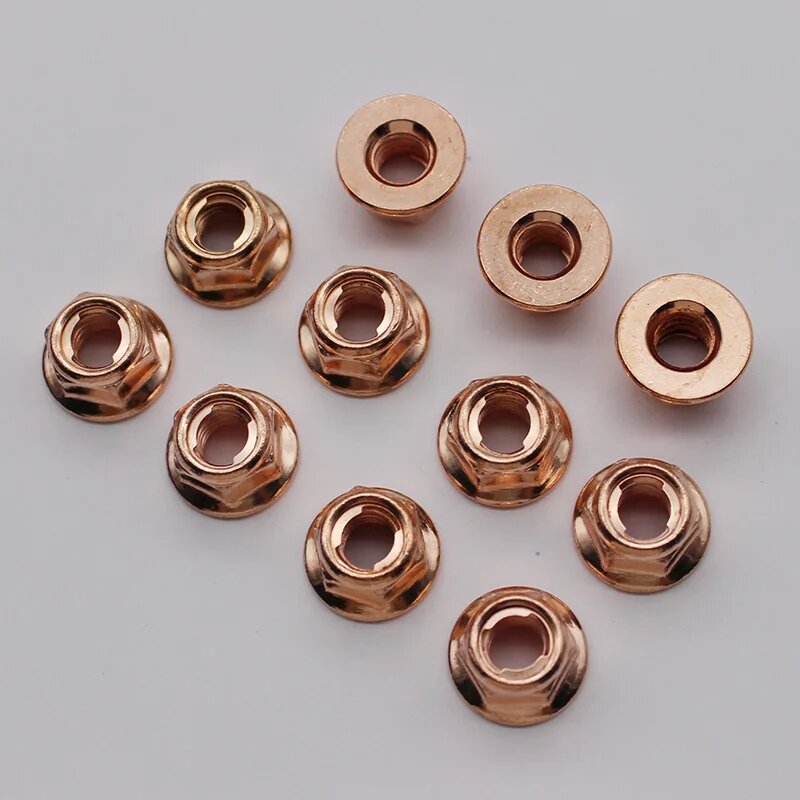 12 шт. гайки с медным покрытием 8 мм M8x1,25 стопорная гайка выпускного коллектора