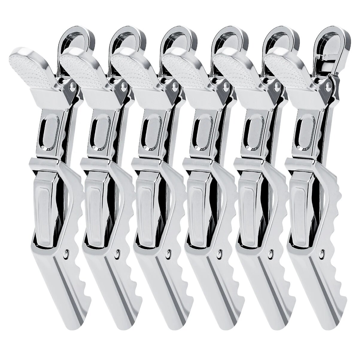 6 шт. пластиковые заколки для волос из кожи аллигатора для укладки, использования в парикмахерских, окрашивания волос и перегородки для химической завивки, нескользящие зажимы для париков