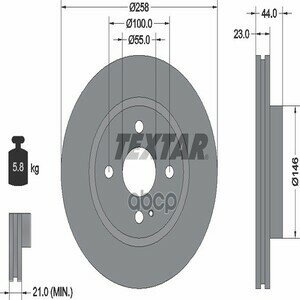 Тормозной диск Textar арт. 92166803