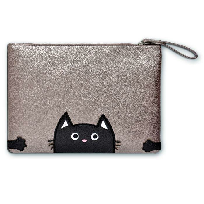 Папка Феникс+ "Котик", искусственная кожа, для документов, А4, на молнии