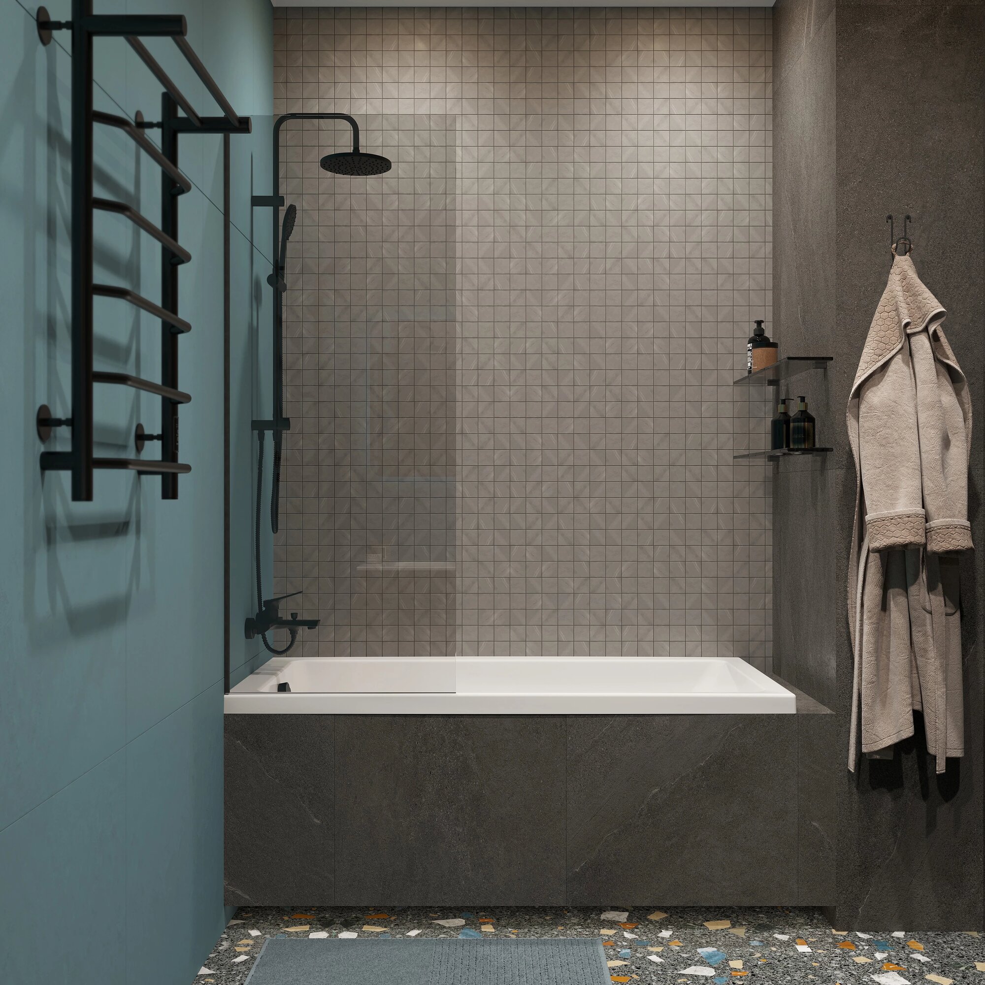 Акриловая ванна DIWO Казань без опоры 150x70 см, пристенная, белая