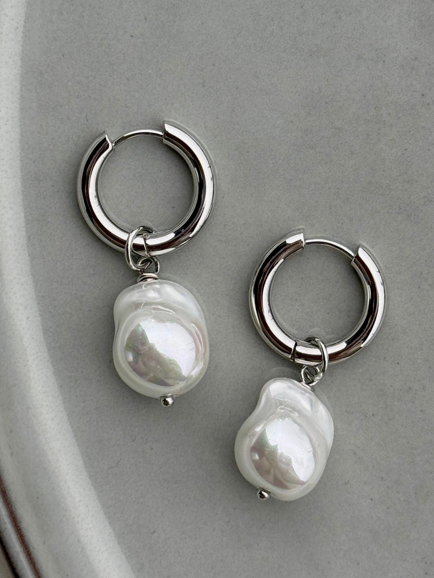 Серьги конго, жемчуг барочный