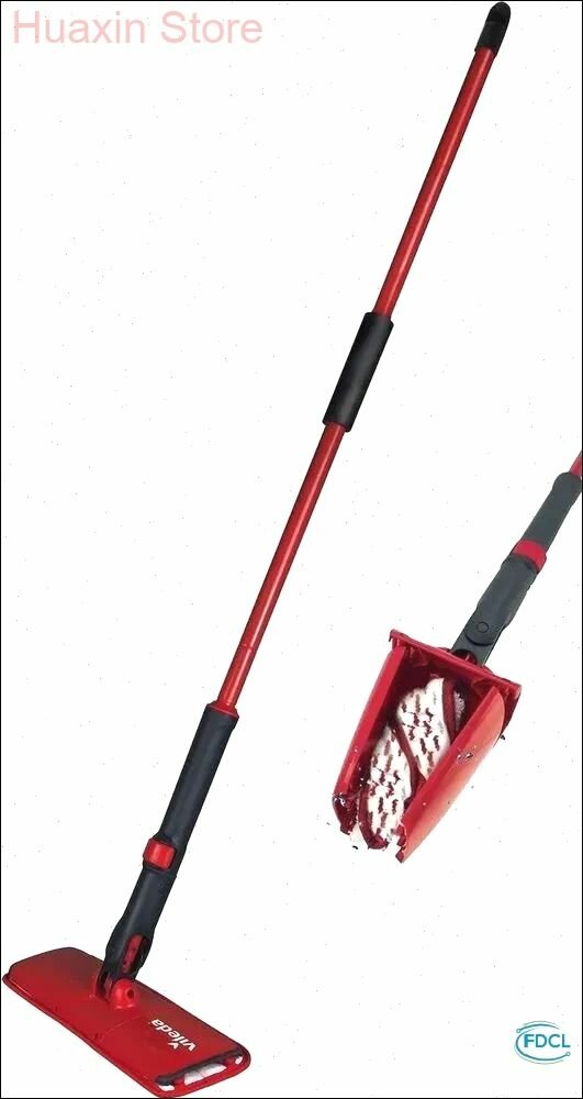 Швабра Vileda "Easy Twist", для кафеля/плитки/пола, с отжимом, черно-красная, 132см