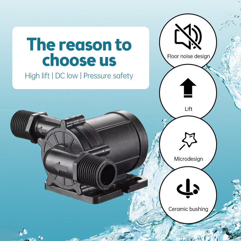 Погружной водяной насос постоянного тока 24 В, 180 градусов, малошумный мини-погружной насос, подъем 12 м, бесщеточный двигатель, 700 л/ч, подкачивающий водяной насос для настольной посудомоечной машины / фонтана