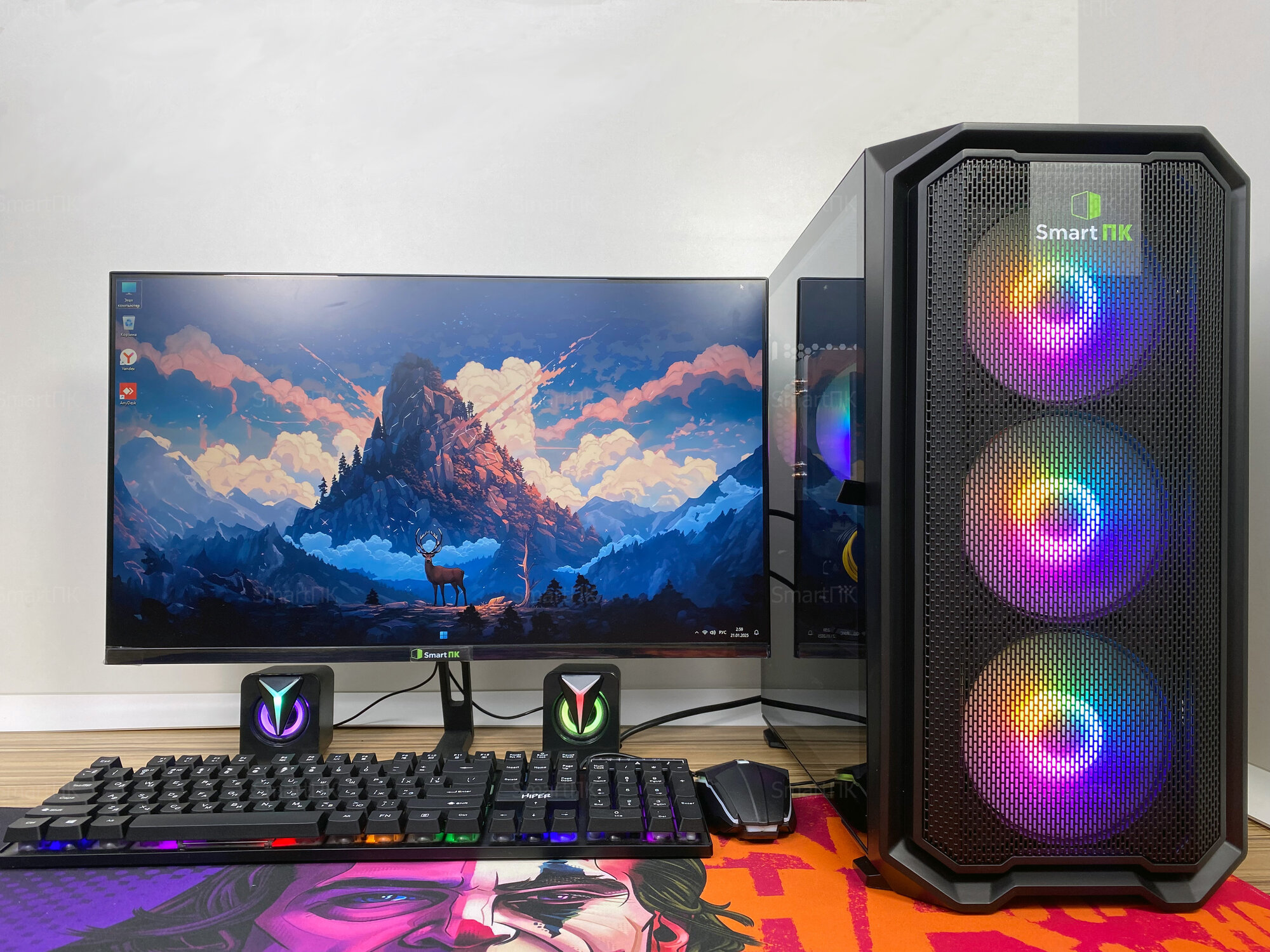 Игровой компьютер 14-ядер/32GB/RTX-2060S/SSD-1000g/Монитор 27|Windows 11