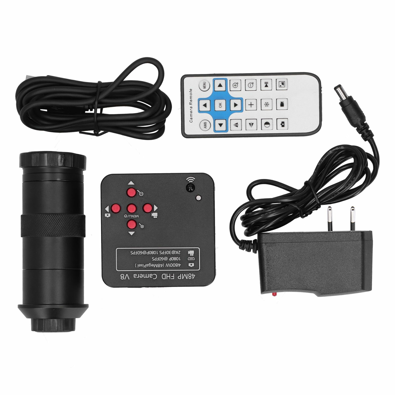 48МП камера микроскопа 1080P, 130X зум, C-Mount