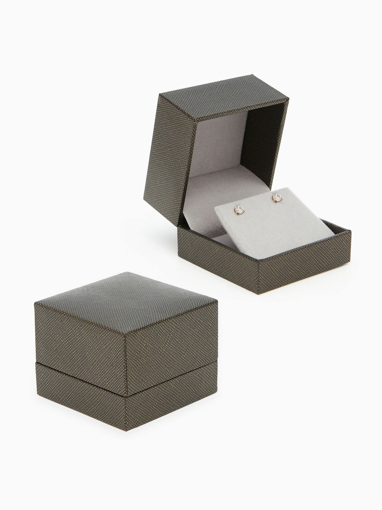 Подарочный футляр для украшений, 5.7*5.7*4.3 см, коричневый / коробочка для серег, кольца и браслета