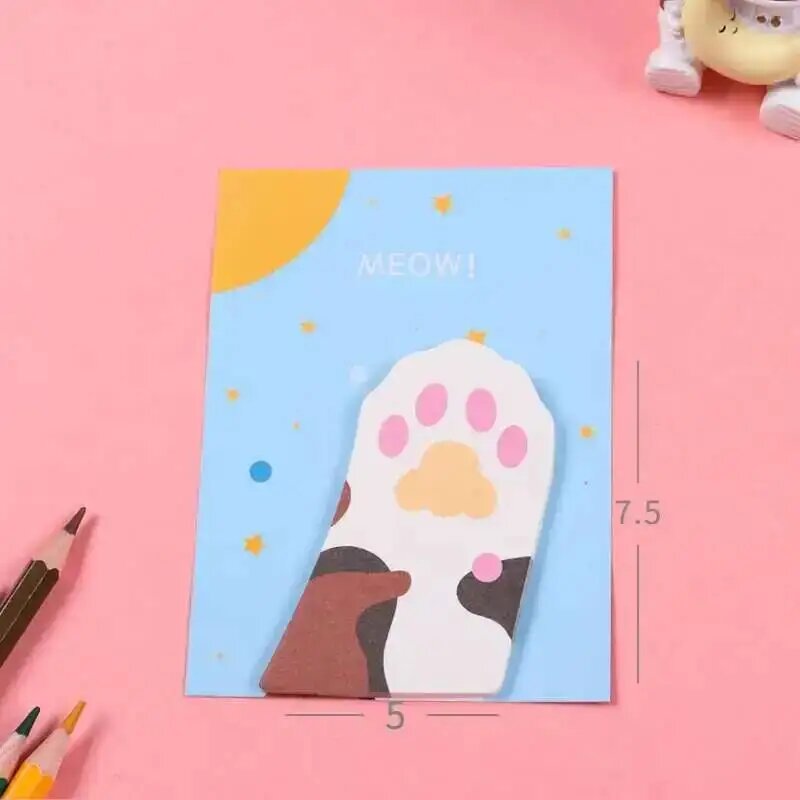 1 шт. клейкий блокнот Lytwtw Kawaii Cat Paw Meow с липкими нотами, блокнот, блокнот, офисные школьные принадлежности, стикер для канцелярских товаров