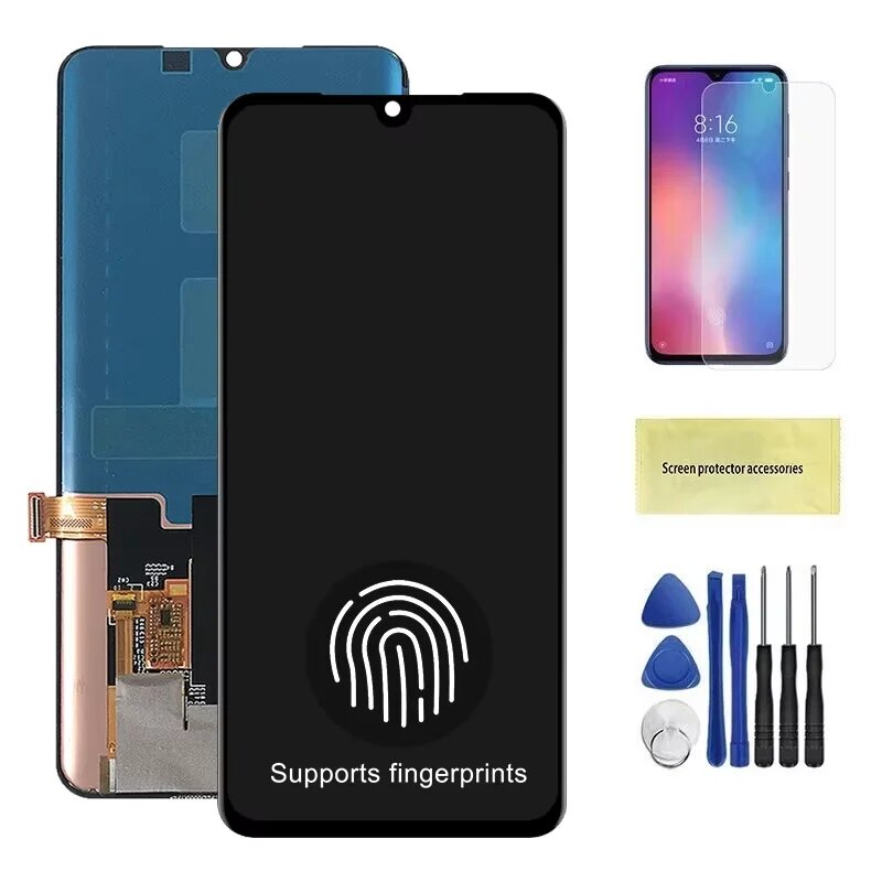 6,47-дюймовый дисплей Mi CC9 Pro M1910F4E, для Xiaomi Mi Note 10/ Note 10 Pro, ЖК-дисплей с цифровым преобразователем сенсорного экрана в сборе с рамкой ORI No Frame