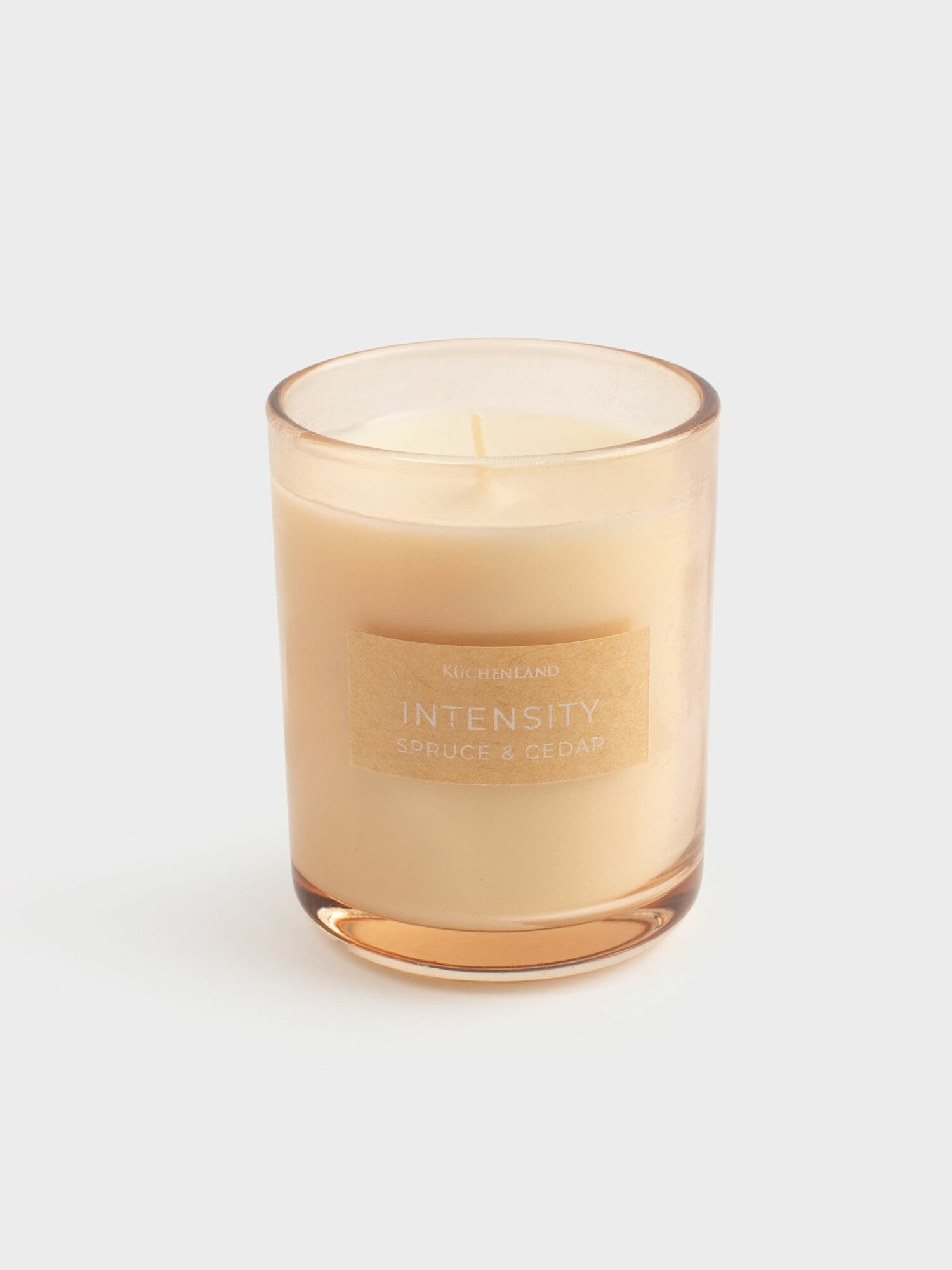 Свеча ароматическая, 8х9 см, бежевый, Spruce & Cedar, Intensity
