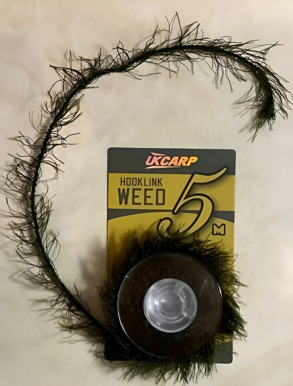 Поводковый материал UKCARP HOOKLINK WEED маскировка"Водоросли", карповая плетенка, разрывная нагрузка 11.3 кг, 5 метров на катушке