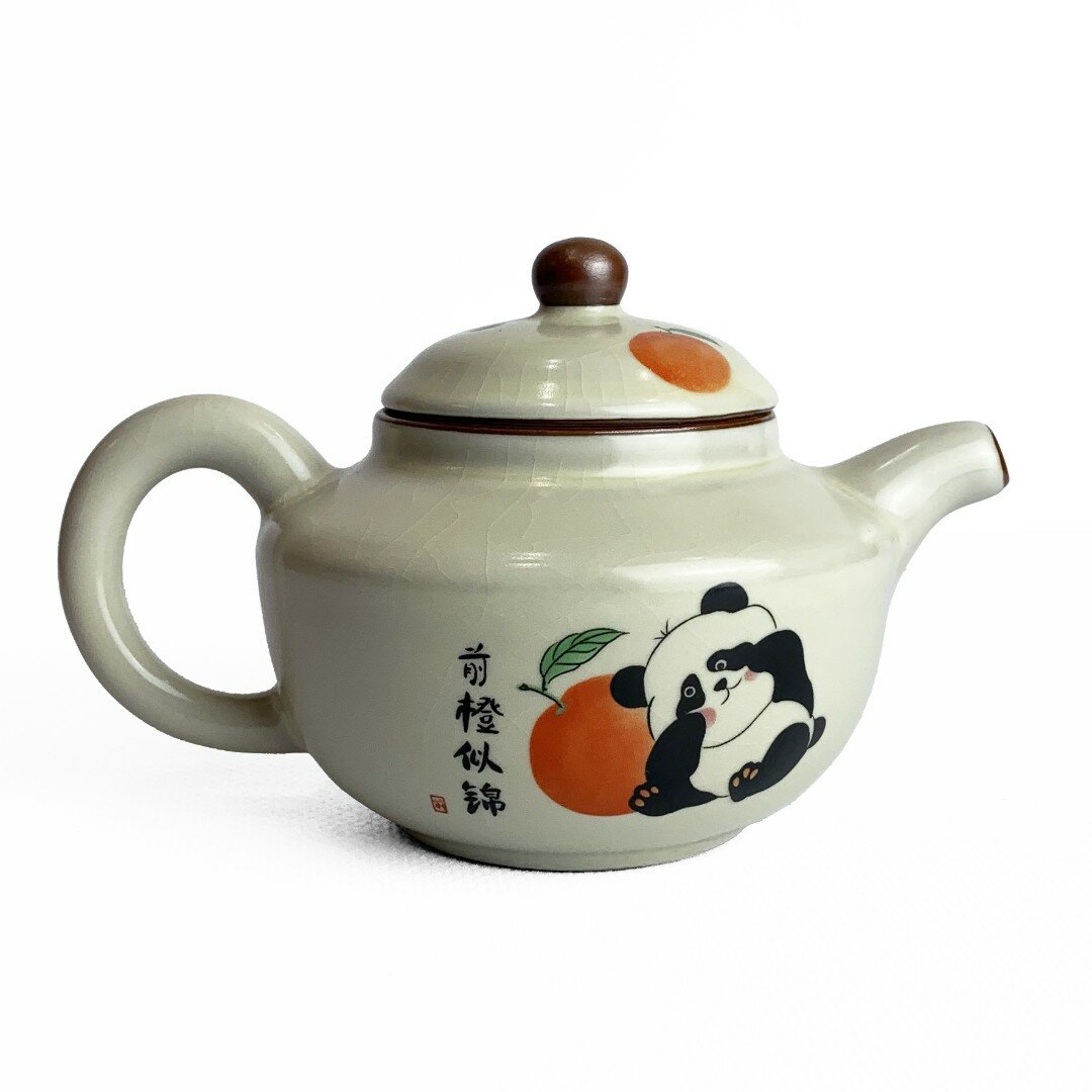 Чайник - Счастливая панда, керамика Жу Яо, 200 мл. (ИТТ-394), Китай