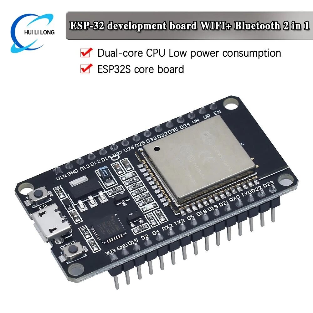 ESP-32S ESP-32 Макетная плата Wi-Fi Беспроводной модуль антенны Bluetooth для Arduino 2,4 ГГц Двухъядерный ESP32S ESP32