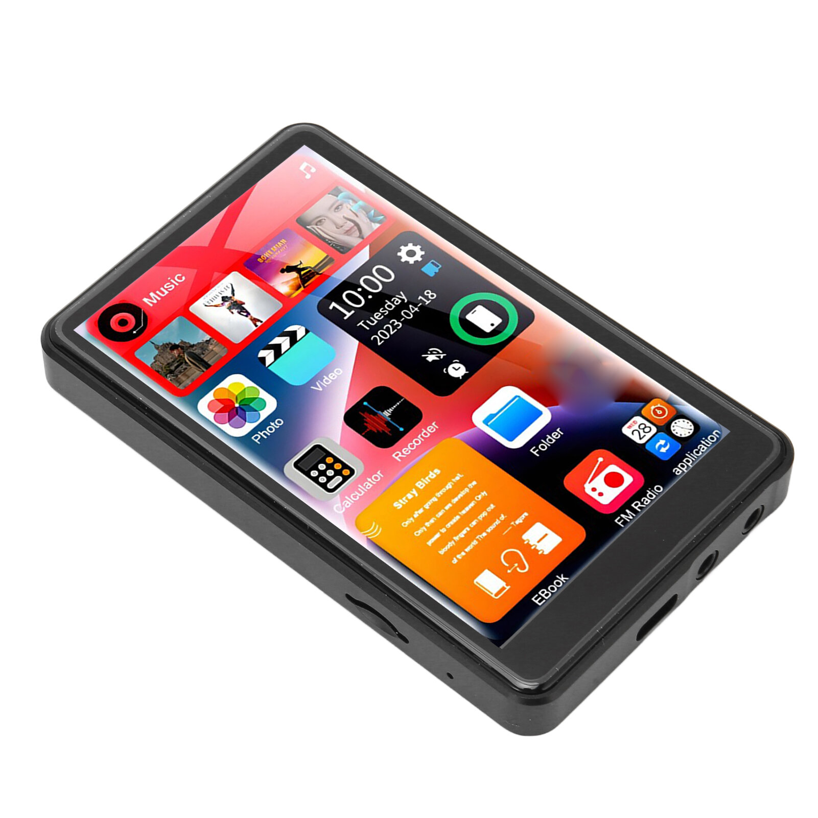 X20 4,0-дюймовый MP3-плеер с полным сенсорным экраном, MP3-плеер, Bluetooth5.0, Hi-Fi звук, 16 ГБ, 256 ГБ, для FM-радио, электрическая книга, черный