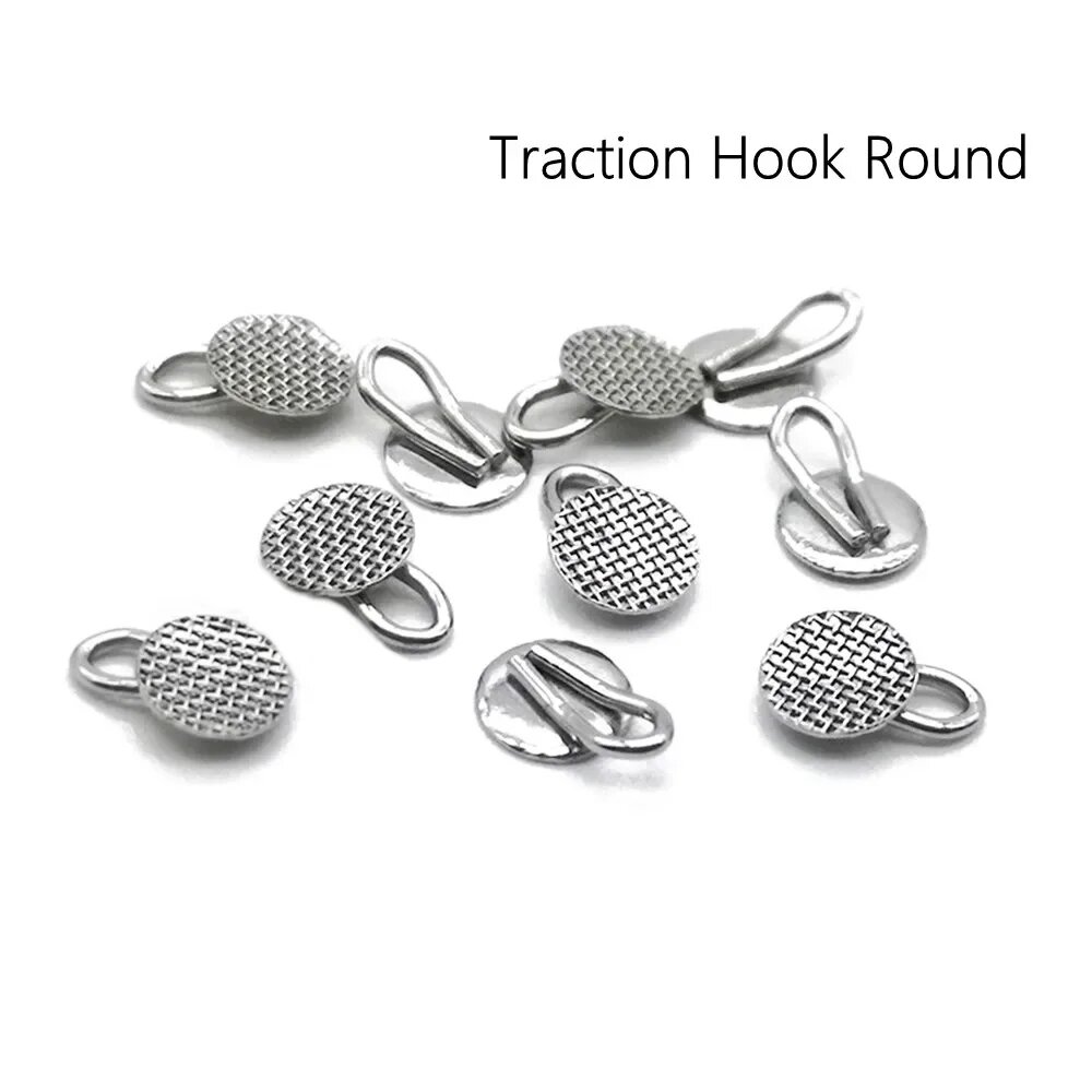 1 упаковка, стоматологическая ортодонтическая лингвальная кнопка, обжимной крючок, A- Traction Round