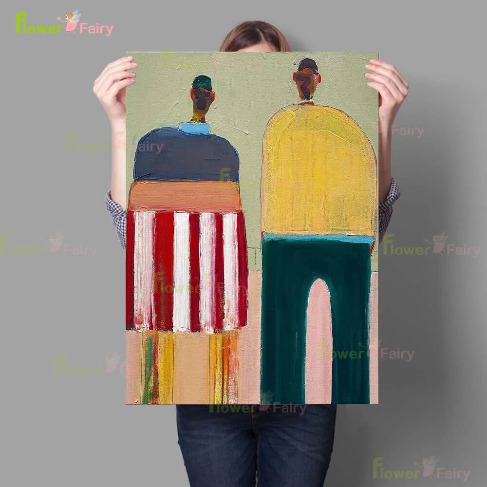 Абстрактный портрет на холсте 50x70см, цвет K