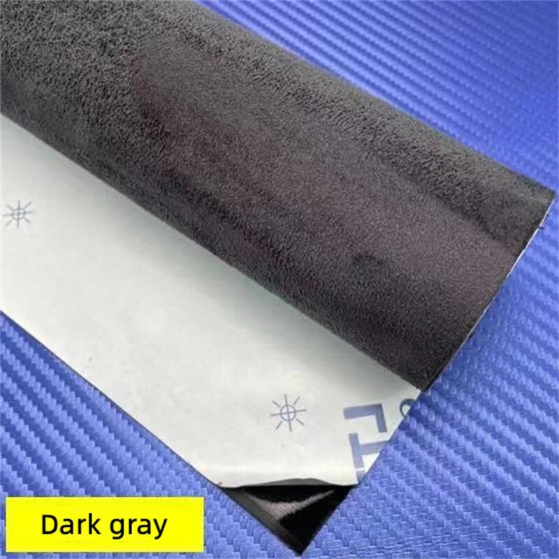 Самоклеящаяся замшевая ткань для внутренней обивки автомобиля, отделка двери, приборной Dark gray