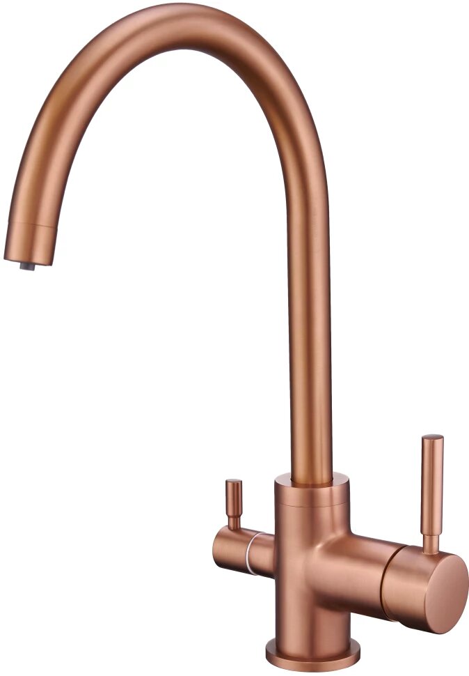 Смеситель для кухни Emar ECB - 3007 PVD Coppery с подключением к фильтру, медь матовая