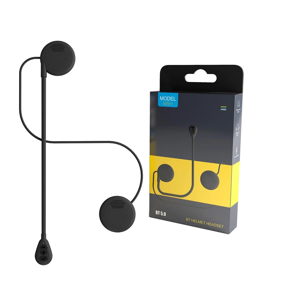 Bluetooth 5,0 ультратонкая гарнитура для шлема, беспроводной динамик, гарнитура для звонков, MP3 музыки, BT 5,0, наушники для мотоциклетного шлема, Черный