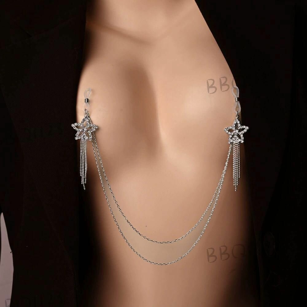 Сексуальная цепочка для тела с подвесками в виде звезд и зажимами Модный аксессуар для женщин