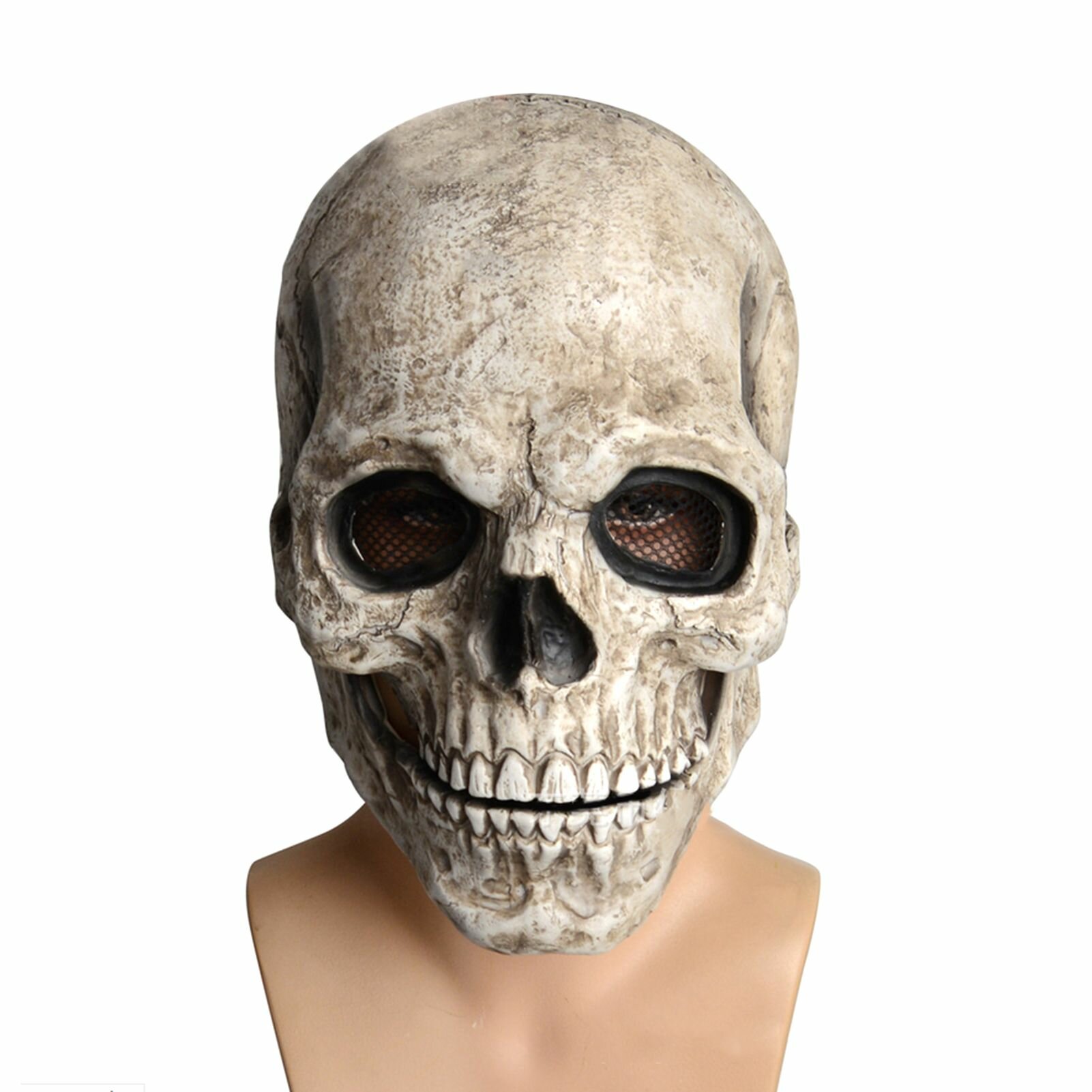 Полная голова, череп, лицо, шлем, реквизит для вечеринки в честь Хэллоуина, жуткий скелет