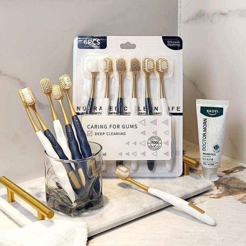 Зубная щетка Sam, трехсторонняя, поворот на 360°, мягкая щетина, круглая намотка