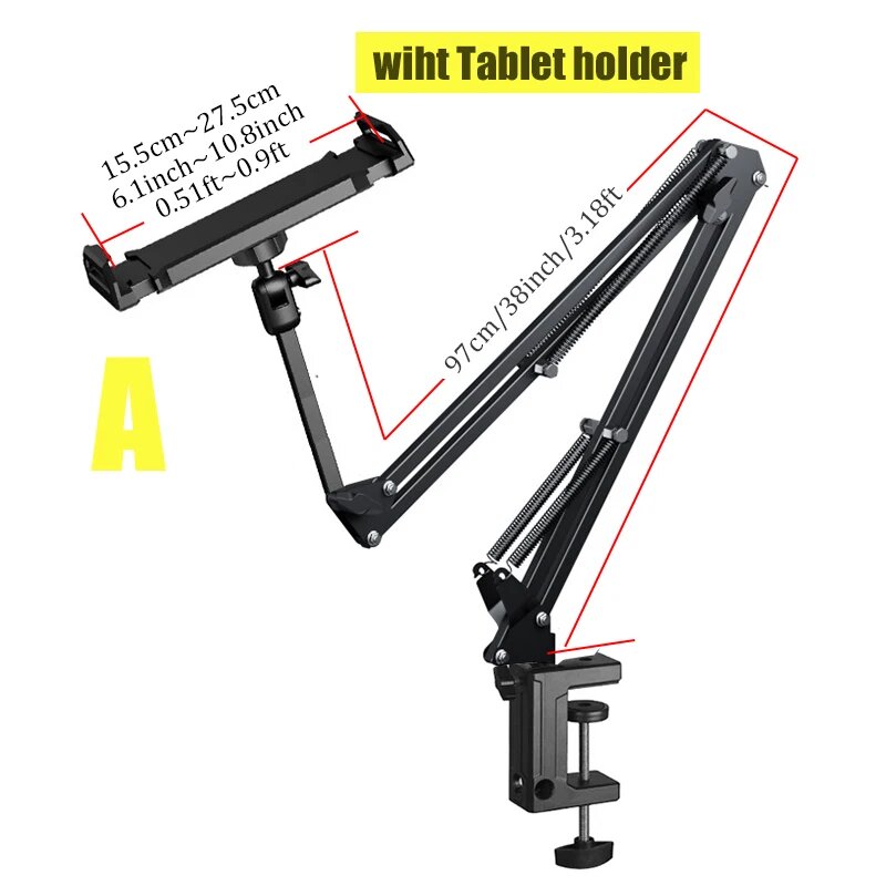 BFOLLOW Ленивый кронштейн-подставка для кровати, стола с держателем для мобильного телефона для планшета Magsafe, магнитное крепление для iPhone, гибкая стрела A with Tablet holder