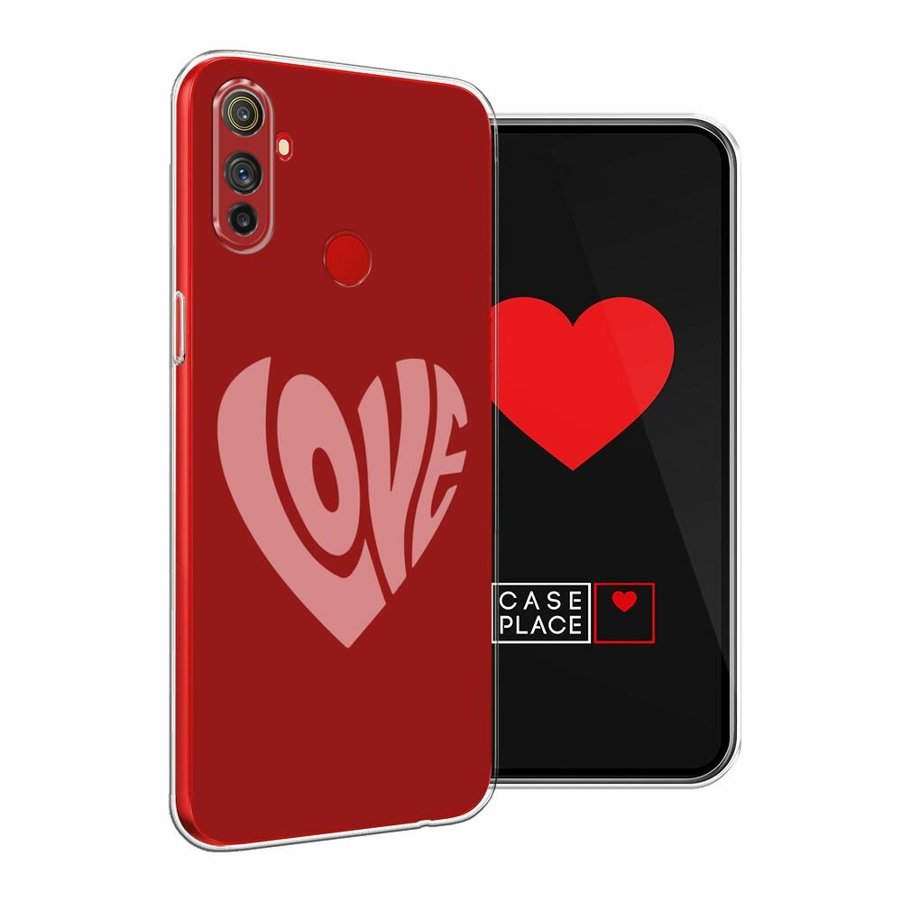 Чехол на Realme C3 / Реалми C3 с принтом "Love heart 1 - 14 февраля" — фото 1