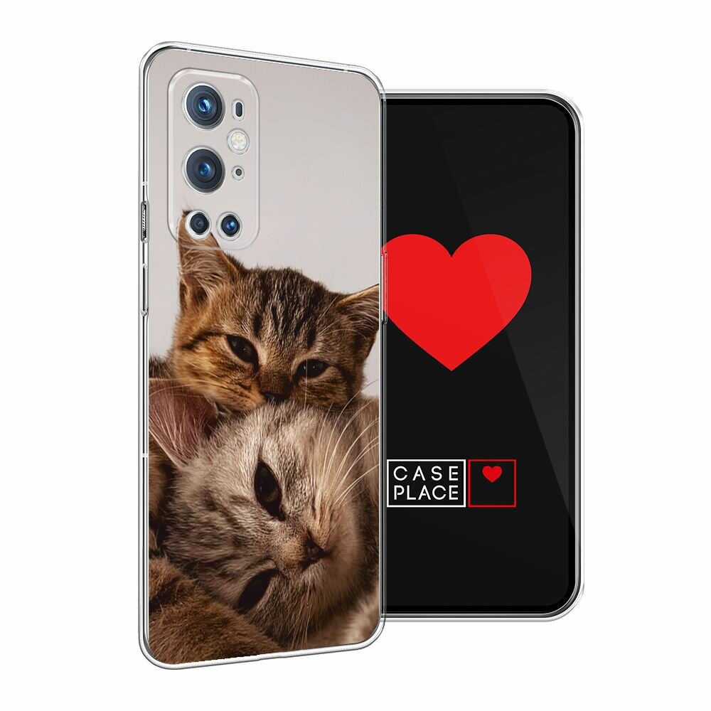 Чехол на OnePlus 9 Pro / ВанПлас 9 Про с принтом "Нежные котята - 14 февраля" — фото 1
