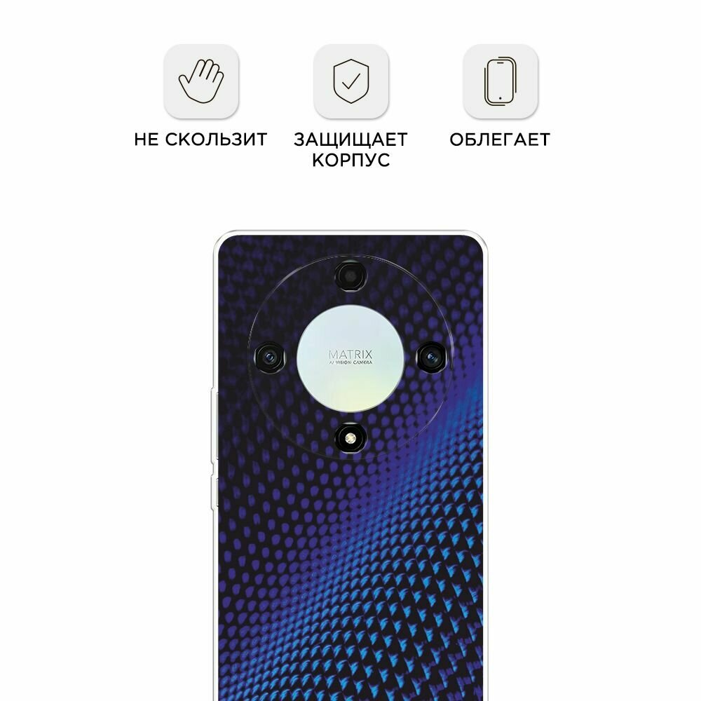 Силиконовый чехол на Honor X9A / Хонор X9A с принтом "Синий карбон" — фото 1