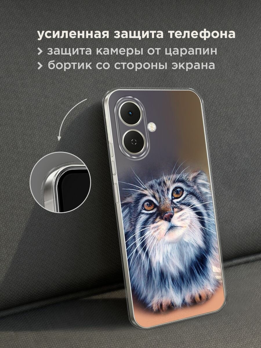 Чехол на Tecno Spark Go 2 / Текно Спарк Го 2 с принтом "Кот манул 2" — фото 1