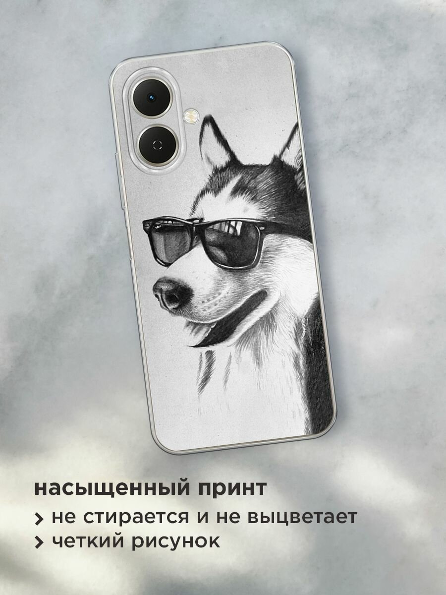 Чехол на Tecno Spark Go 2 / Текно Спарк Го 2 с принтом "Крутой Хаске" — фото 1